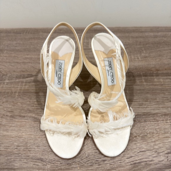 Jimmy Choo | Shoes | Jimmy Choo Elegant White Feather Heels | Poshmark